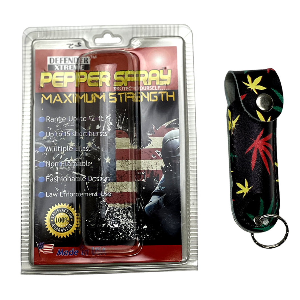 Defender-Xtreme 1/2 Oz Pepper Spray Self Defence W/ Leaves Design Shea ...