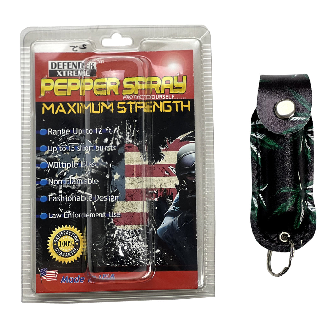 Defender-Xtreme Pepper Spray 1/2 Oz Self Defence W/ Leaves Design Shea ...