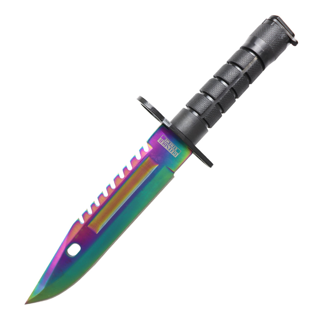 Defender-Xtreme 13" Multi Color Blade Abs Handle Survival Knife With S ...