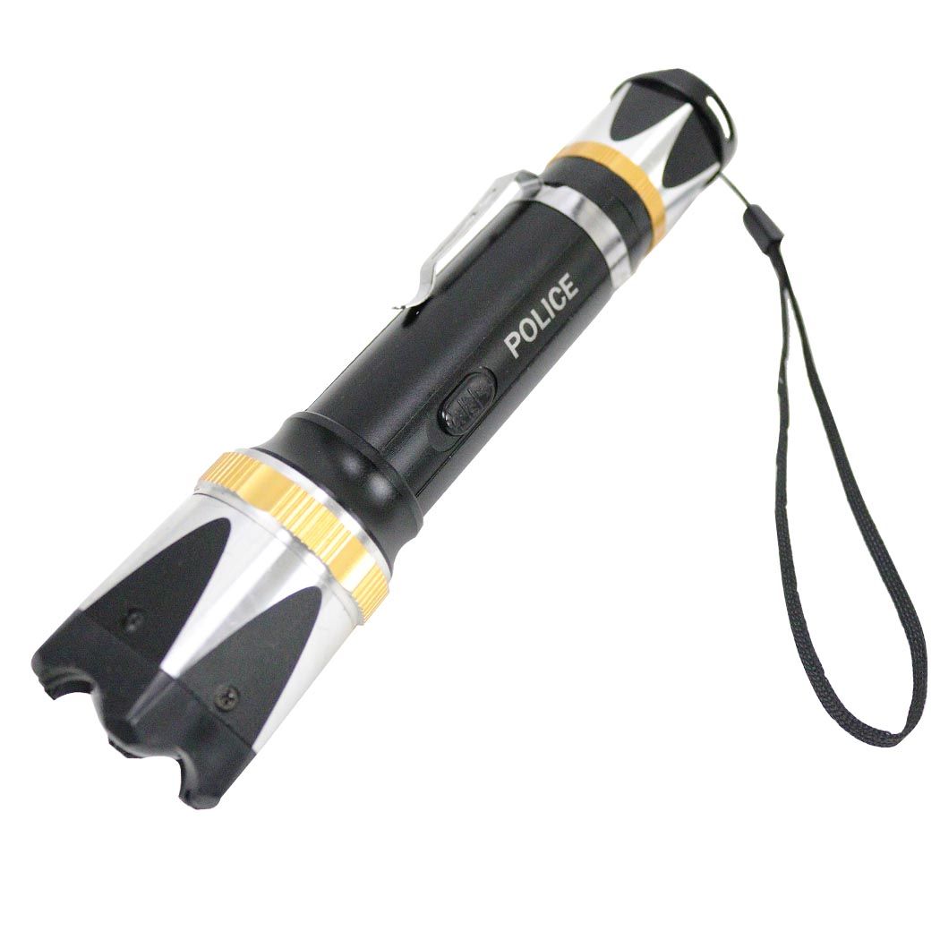 Defender Silver Gold Trim Tactical 10 Million Flashlight Style LED Stu ...