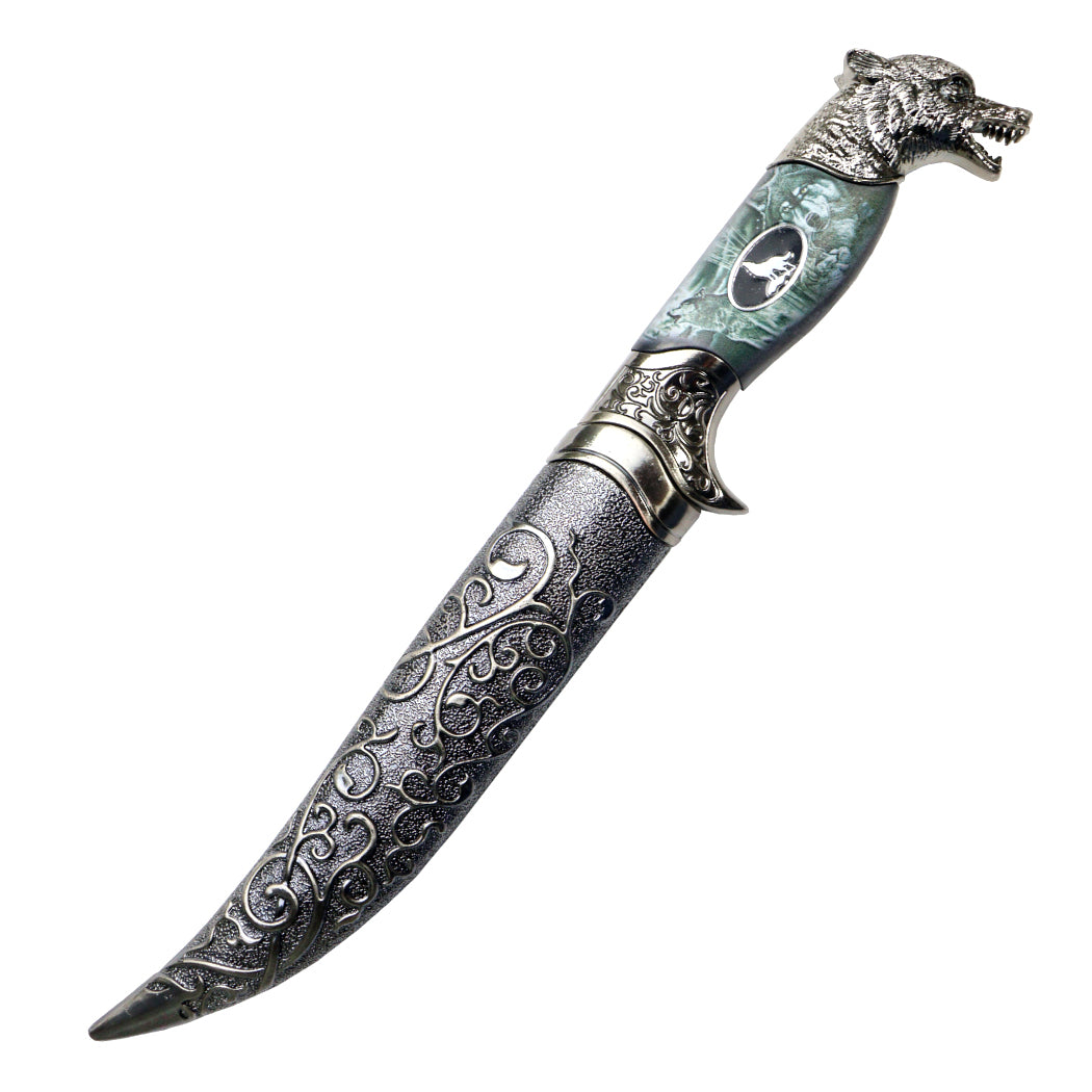 Defender-Xtreme 12" Wolf Head Stainless Steel Blade Fantasy Dagger Wit ...