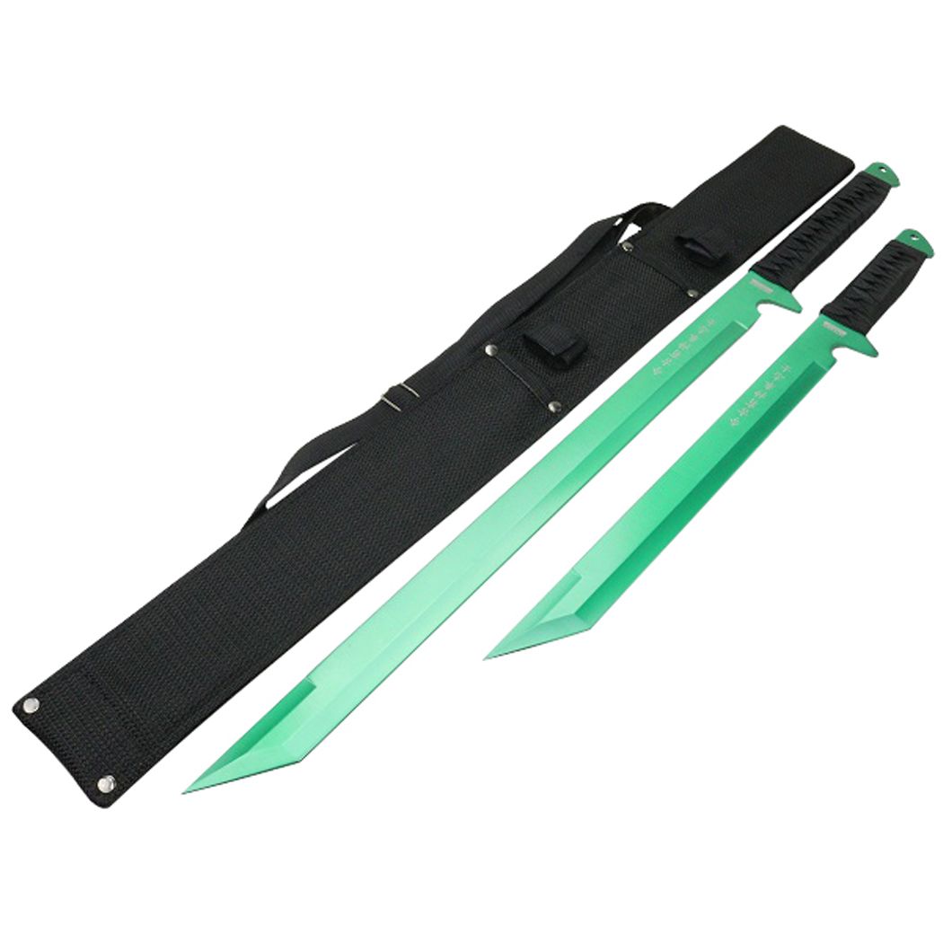 26" / 18" Stainless Steel Green Blade Sword with Sheath – PB TACTICAL