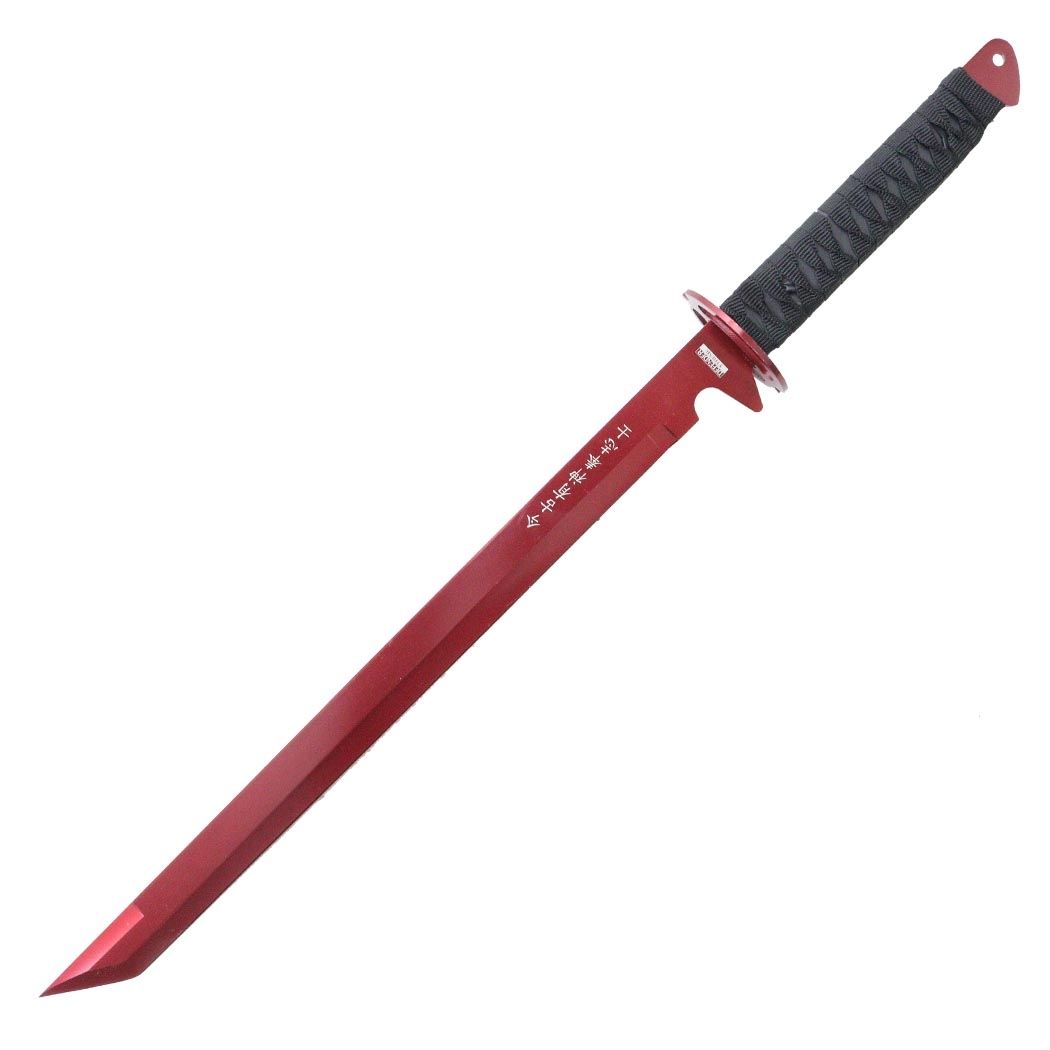 26" Stainless Steel Red Blade Sword with Sheath – PB TACTICAL