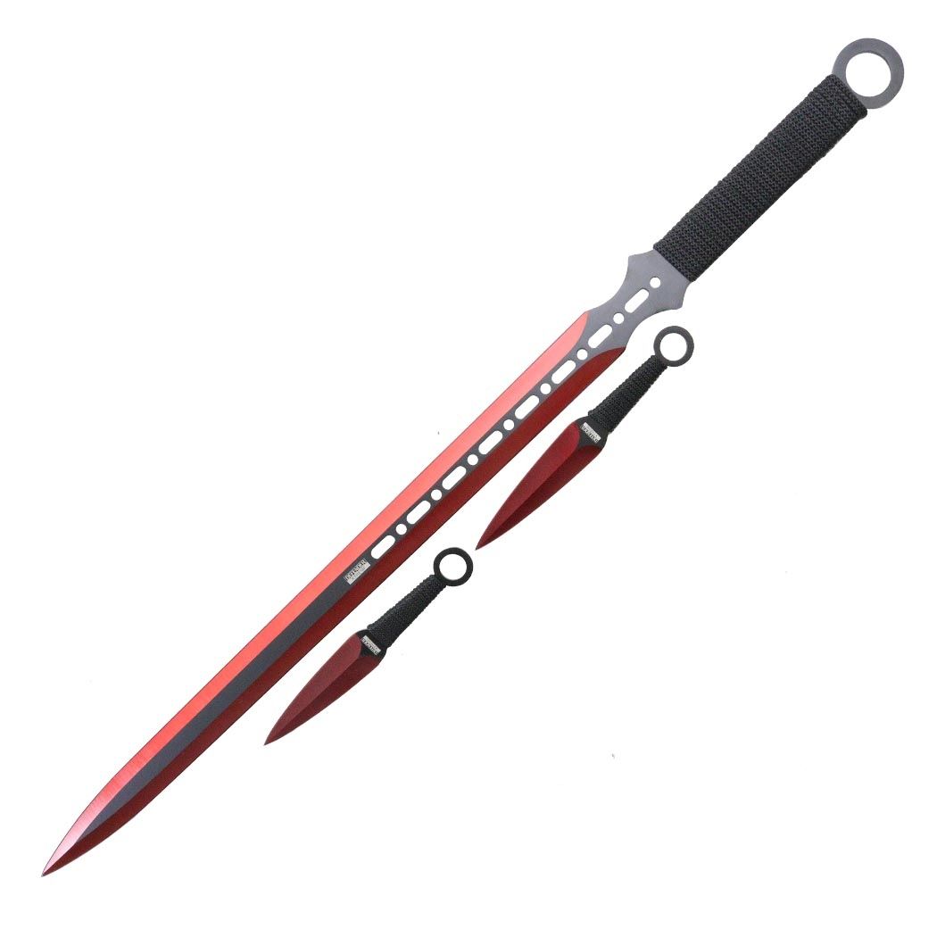 27" / 7" Red 2 Tone Blade Sword with Sheath Stainless – PB TACTICAL