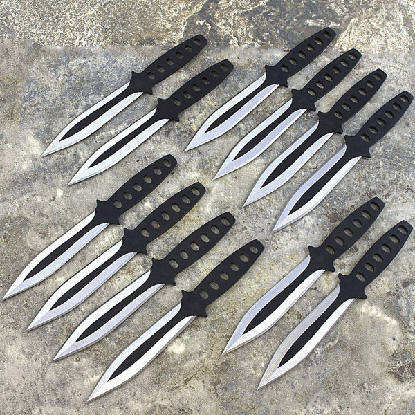 6" Defender Xtreme 12 pc Throwing Knives set With Nylon Sheath – PB ...